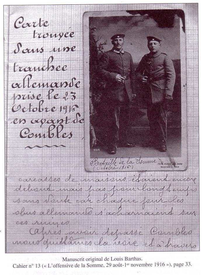 Louis Barthas cahiers 13 – Dominique Richert 1914 – 1918